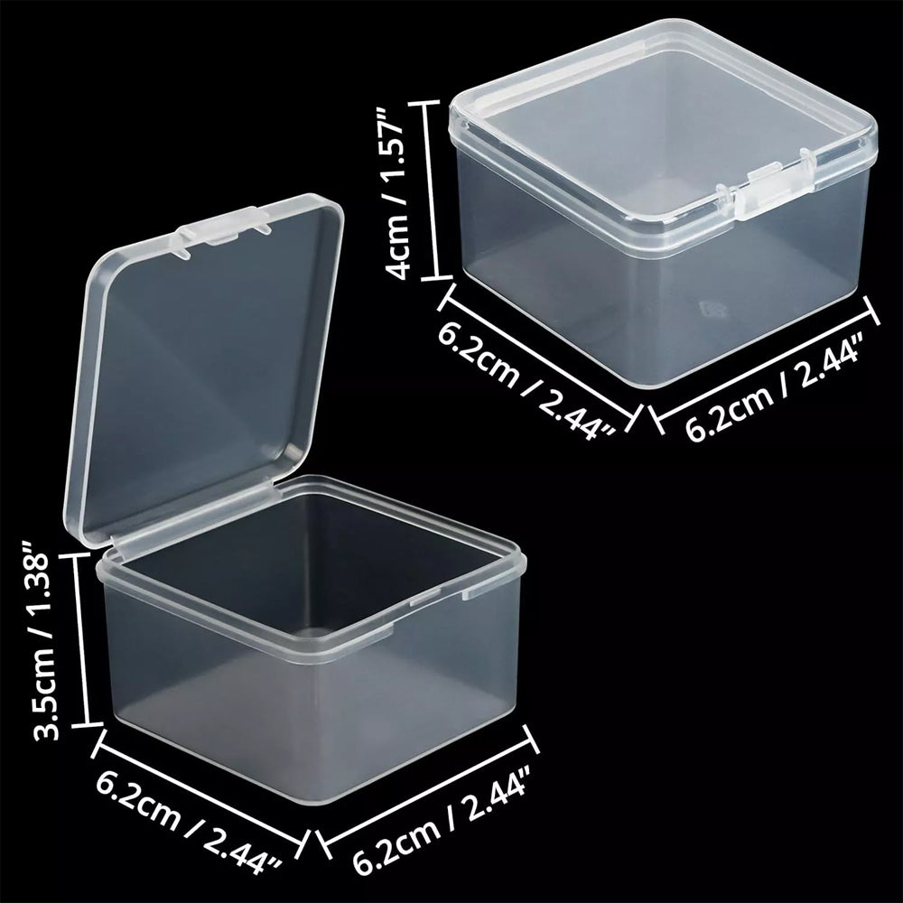 Transparent Hinge Lid Plastic Box (6.2x6.2x4cm) – Past Horizons