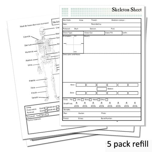Skeleton recording sheets pack of 5 – Past Horizons